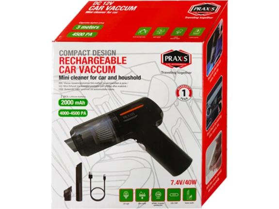 Praxis Bežični usisivač za auto 074086 DC 12V 7.4V/40W