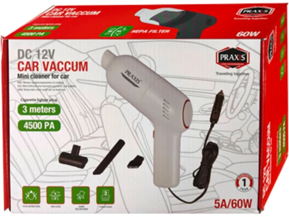 Praxis Usisivač za auto 074087 DC 12V 5A/60W 3m