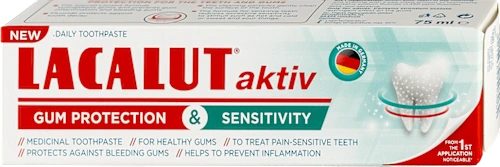 LACALUT
aktiv & sensitivity pasta za osetljive zube i zaštitu desni, 75 ml