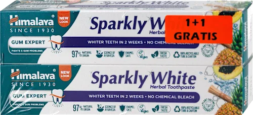 Himalaya
Sparkly White, pasta za zube, 1+1 gratis, 150 ml