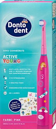 Dontodent
Active Young električna četkica za zube, roze - za decu od 4. godine, 1 kom