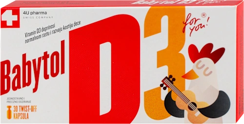 4U pharma
Vitamin D3, twist off kapsule, 30 kom
Dodatak ishrani