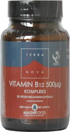 TERRANOVA
VITAMIN B12 500μg- METILKOBALAMIN KOMPLEKS, 50 kom
Dodatak ishrani