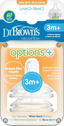 Dr. Brown´s
Options+ silikonska cucla - veličina 2, od 3-6 meseca, 2 kom
