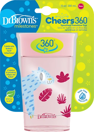 Dr. Brown´s
Šolja 360 stepeni - roze, od 9. meseca, 300 ml