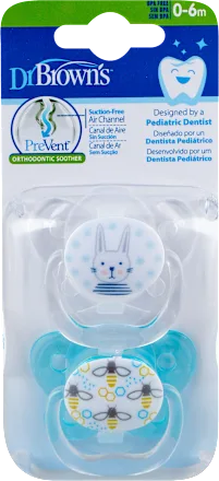 Dr. Brown´s
Ortodontska silikonska varalica - plava, 0-6 meseci, 2 kom