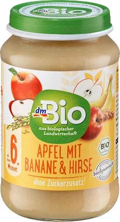 dmBio
Bebi kašica - jabuka sa bananom i prosom , od 6. meseca, 190 g
Dijetetska namirnica
