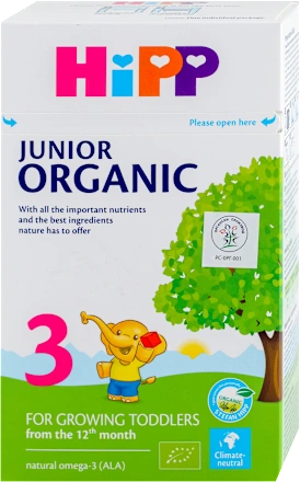 HiPP
JUNIOR ORGANIC 3 mleko za bebe, od 1. godine, 500 g
Prelazno mleko