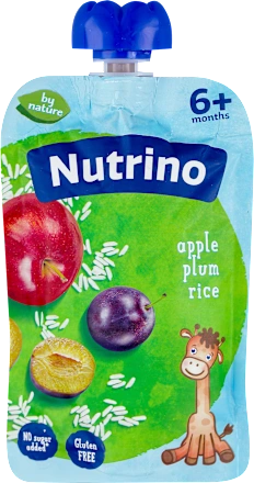 Nutrino
Voćni pire - jabuka, šljiva i pirinač, od 6. meseca, 100 g