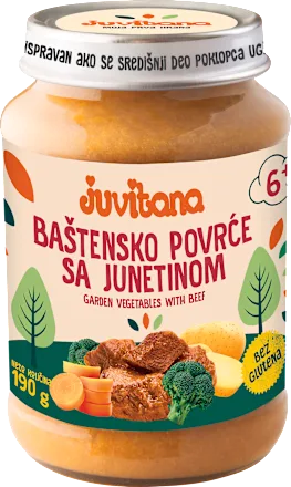 juvitana
Dečija kašica - baštensko povrće sa junetinom, od 6. meseca, 190 g