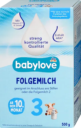 babylove
Zamensko mleko 3, prelazna formula za odojčad, od 10. meseca, 500 g
Prelazno mleko