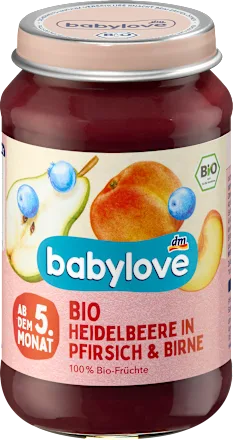 babylove
Kašica borovnice u breskvi i kruški, od 5. meseca, 190 g
Dodatak ishrani