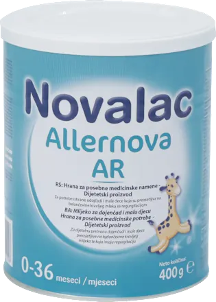Novalac
Allernova AR, hrana za posebne medicinske namene, od rođenja do 36 meseci, 400 g
Prelazno mleko