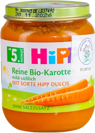 HiPP
Organska kašica za bebe- prva šargarepa, od 5. meseca, 125 g
Dijetetska namirnica