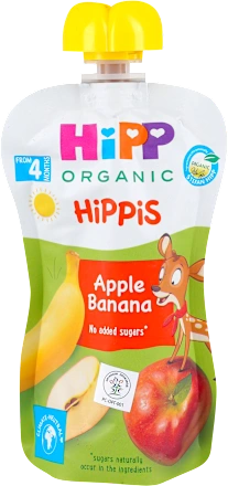 HiPP
HiPPis voćni pire - jabuka i banana, 4+ meseca, 100 g