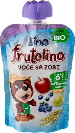 Lino
frutolino organska kašica - kruška, jabuka i borovnica sa ovsem, od 6. meseca, 100 g
Dijetetska namirnica