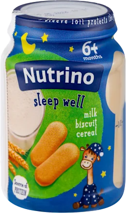Nutrino
sleep well Mlečna kašica sa keksom i pšenicom, od 6. meseca, 190 g
Dijetetska namirnica