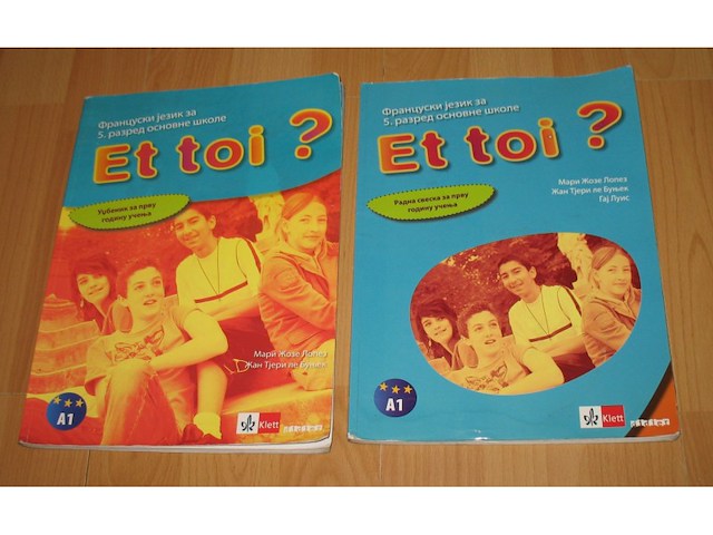 5. ET TOI A1 KLET UDZBENIK + RADNA SVESKA + 2 cd-a