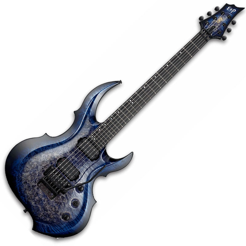 ESP FRX Custom Burled Maple Mercury Blue Burst