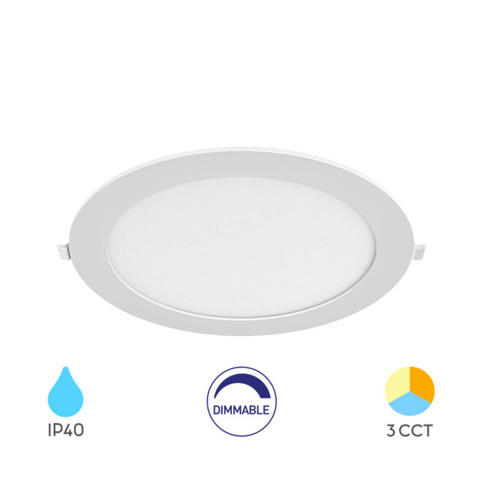 LED panel 18W 3u1 ugradni krug dimabilni beli