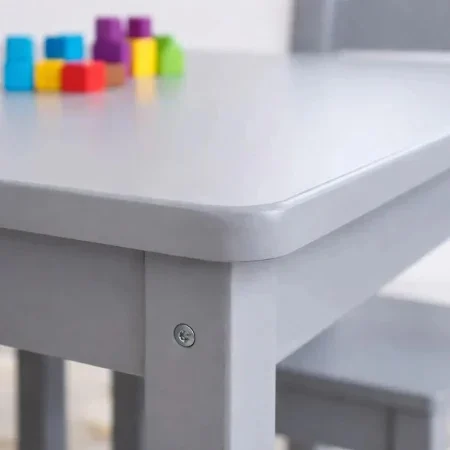 Kinder Home dečiji sto sa 4 stolice – drveni dečiji sto za igru i učenje, sivi set ( TF-6645-G )