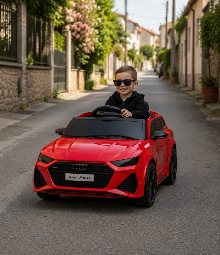 Audi RS6 na akumulator za decu Licencirani – Crveni