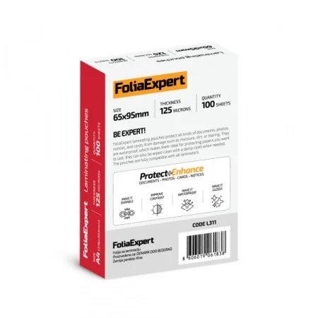 Expert Folija za plastifikaciju FoliaExpert 65x95mm 125 mic ( L311 )