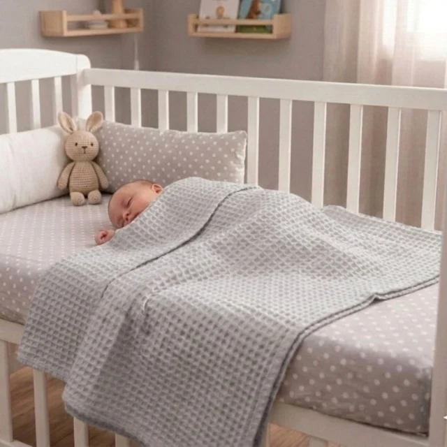 Ready Bebi Prekrivač Vafl - Sivi