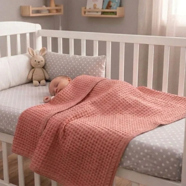 Ready Bebi Prekrivač Vafl - Oranž