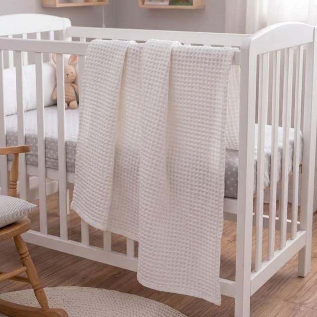 Ready Bebi Prekrivač Vafl - Beli