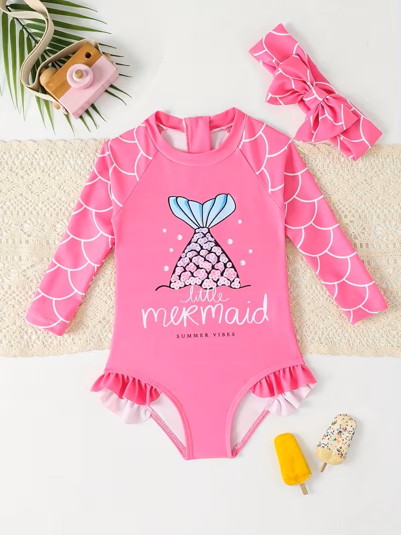 Jednodelni kupaci za devojcice Mermaid 12-18m NOVO