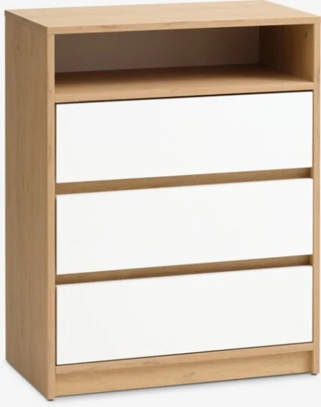 Komoda 3 fioke bela/n.hrast