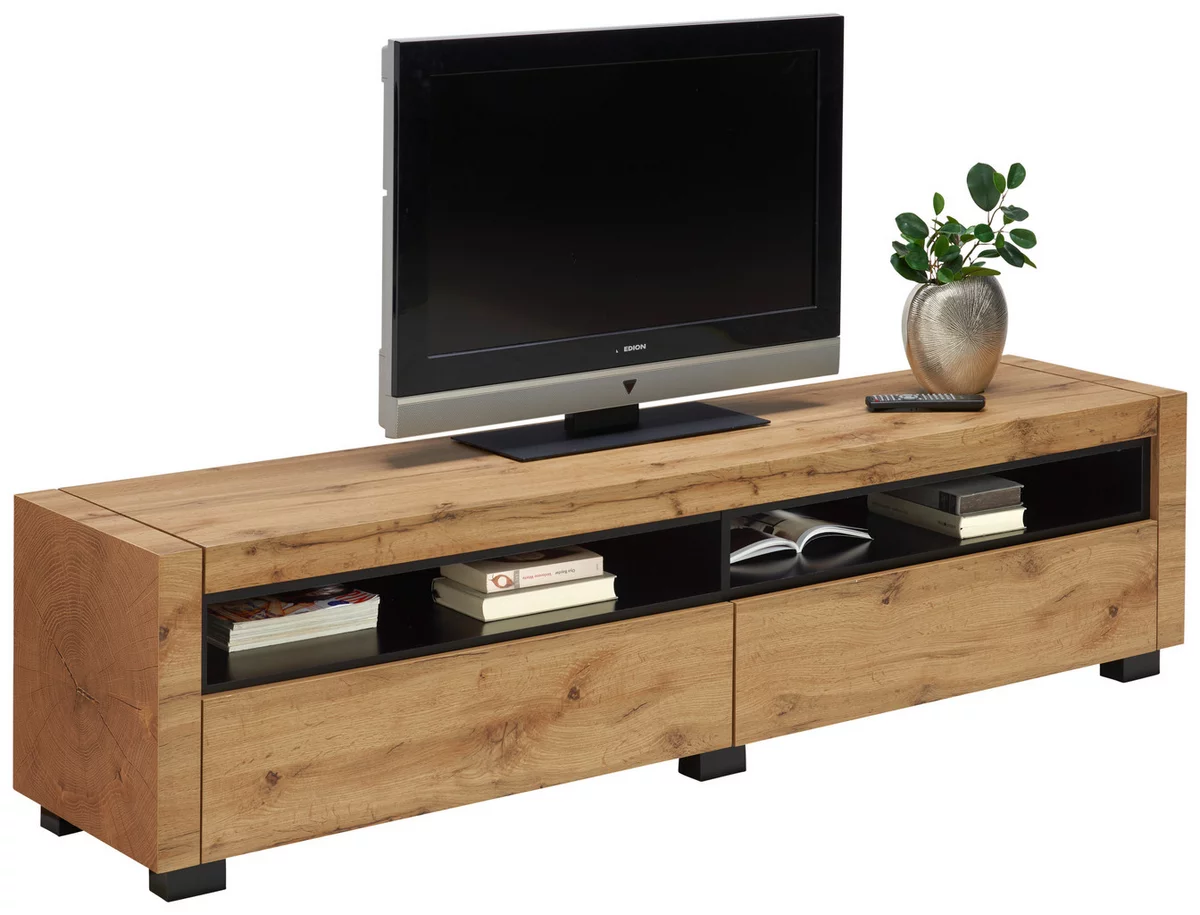 NISKA KOMODA 180/46/40 cm crna, boja hrasta