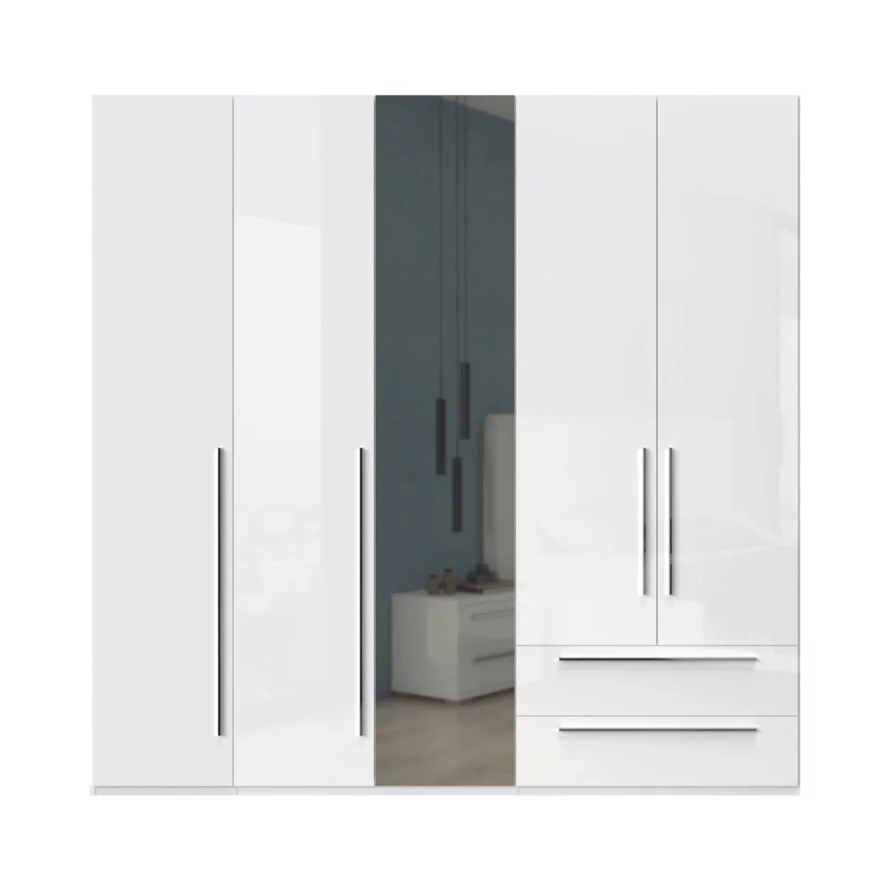 ORMAR SA KLASIČNIM VRATIMA bela, bela visoki sjaj 227/224/56 cm