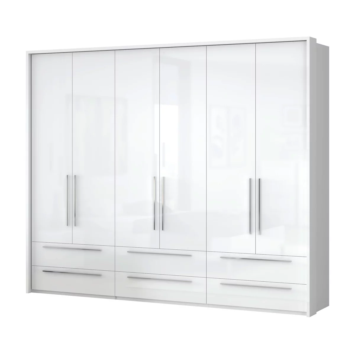 ORMAR SA KLASIČNIM VRATIMA bela, bela visoki sjaj 277/226/60 cm