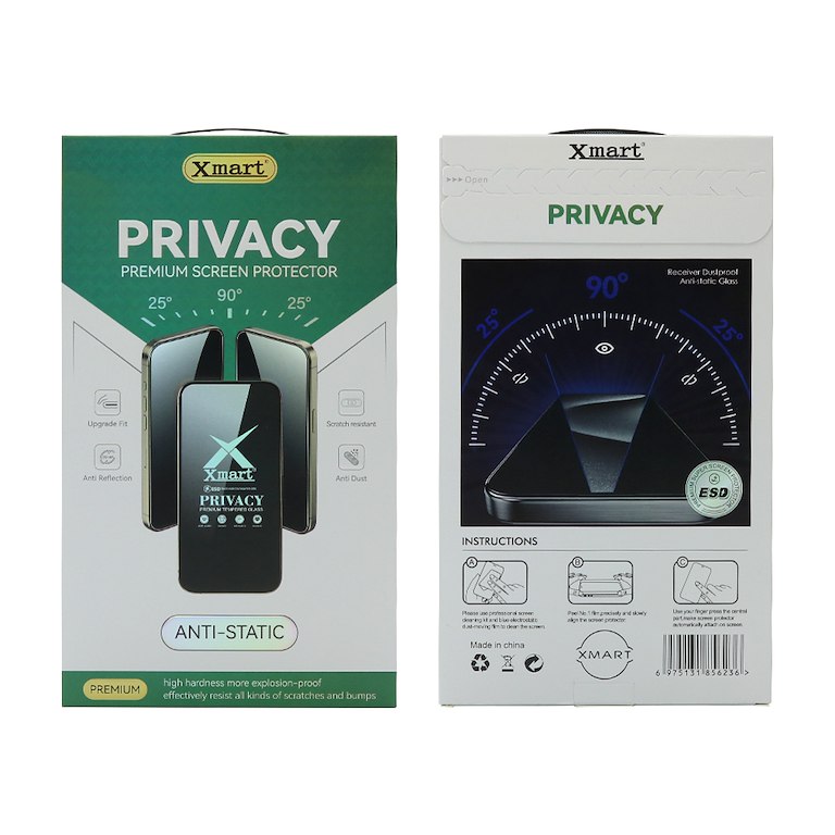 Staklena folija glass X mart 9D PRIVACY za iPhone 16 Pro (6.3)/iPhone 17 (6.3) (MS)
