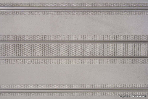 Kibri 34127 Ulica brukowana z torami - Płytka modelarska (20 x 12 cm)