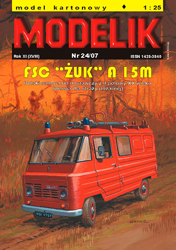 Modelik 24_07 FSC ŻUK A 15M Polski samochód dostawczy z II połowy XX wieku (wersja dla straży pożarnej)