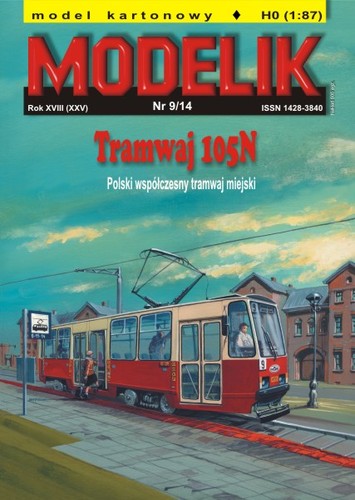 Modelik 09_14 Tramwaj 105N Polski współczesny tramwaj miejski