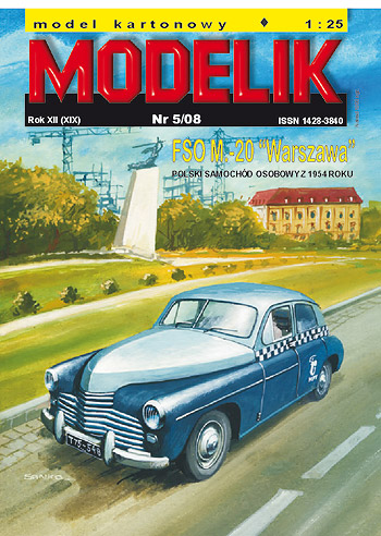 Modelik 05_08 FSO M.-20 WARSZAWA POLSKI SAMOCHÓD OSOBOWY Z 1954 ROKU