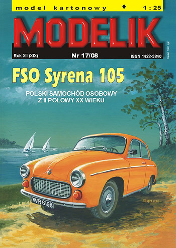 Modelik 17_08 FSM Syrena 105 L POLSKI SAMOCHÓD OSOBOWY Z II POŁOWY XX WIEKU