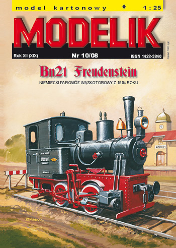 Modelik 10_08 Bn2t FREUDENSTEIN NIEMIECKI PAROWÓZ WĄSKOTOROWY Z 1904 ROKU