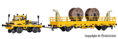NEW! Kibri 16062 Unimog z wagonem i ładunkiem