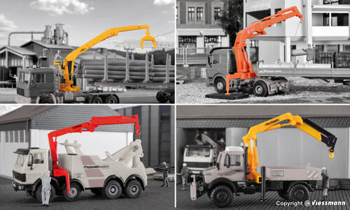 NEW! Kibri 15705 Dźwigi HDS - 4 szt. Meiler, Palfinger, Atlas Epsilon