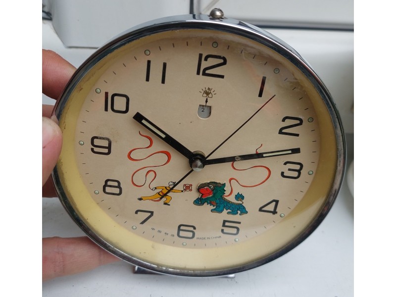 Vintage Animated Chinese Dragon Alarm Clock China 1960