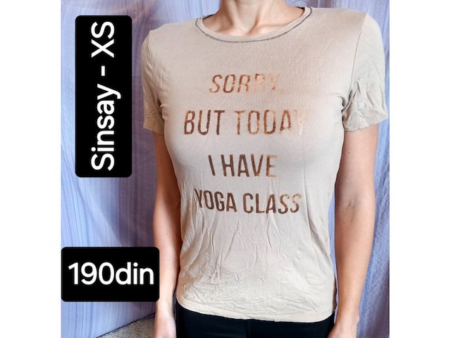 Sinsay ženska majica krem yoga XS/34