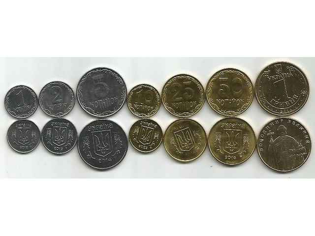 UKRAJINA 2012 - 2022 UNC set kovanica