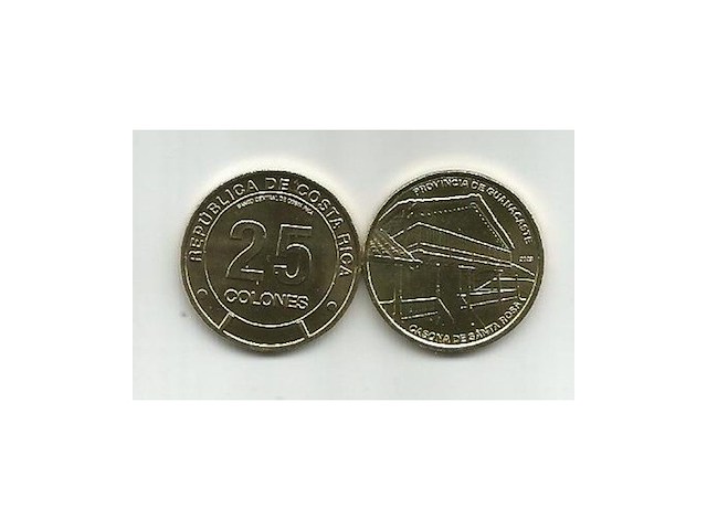 COSTA RICA 25 colones 2023. UNC Guanacaste
