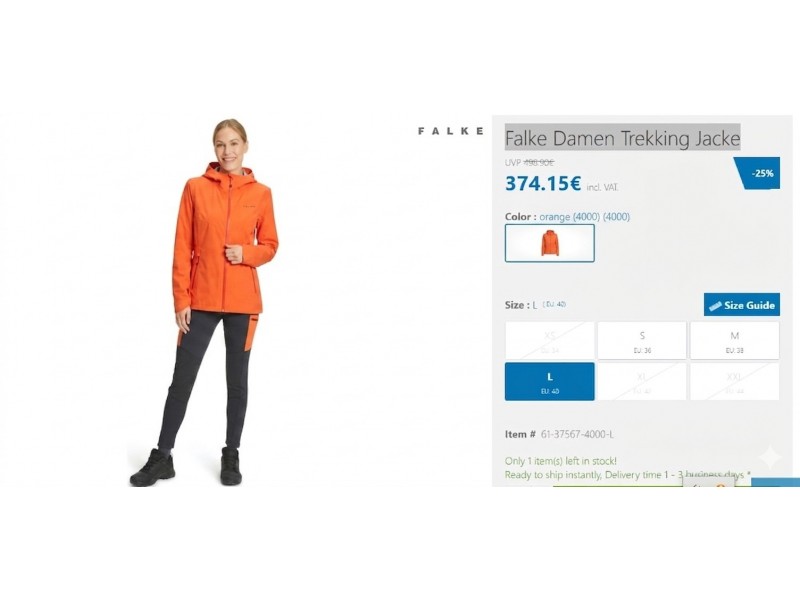 FALKE JAKNA PLANINARSKA NOVO ETIKETA 499 eura