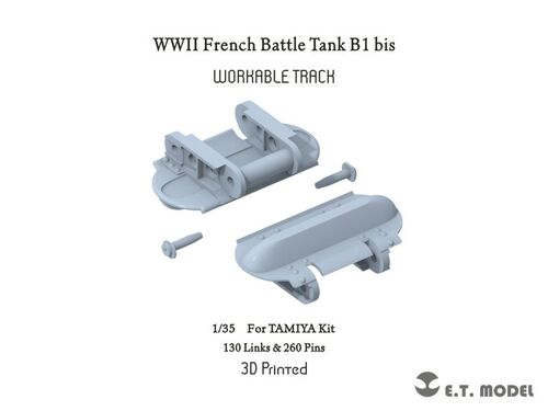 ET Model P35-019 French WWII Battle Tank Char B1 bis - Workable Track (for Tamiya Kit)